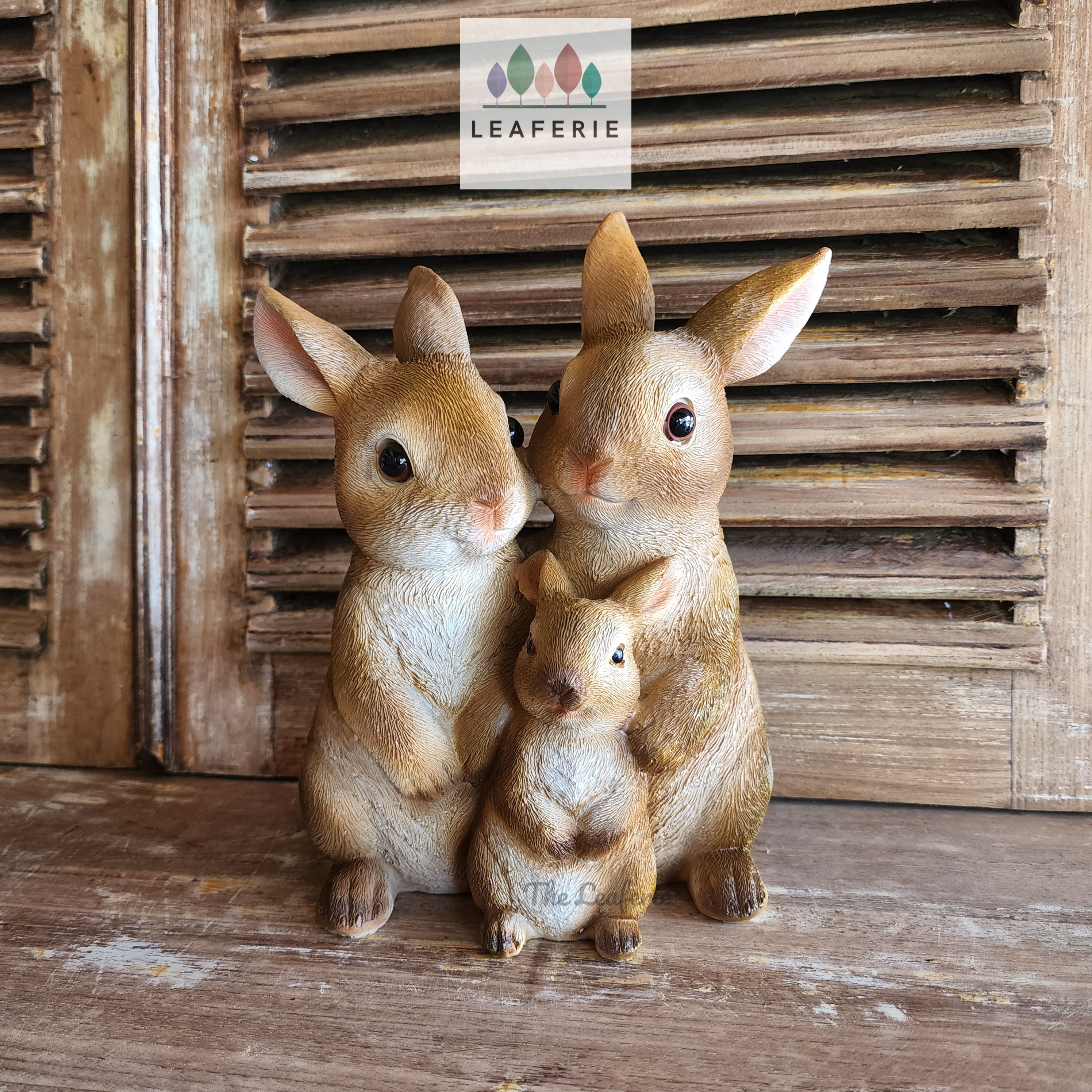 Cinnabun Family Rabbit Garden Decoration The Leaferie